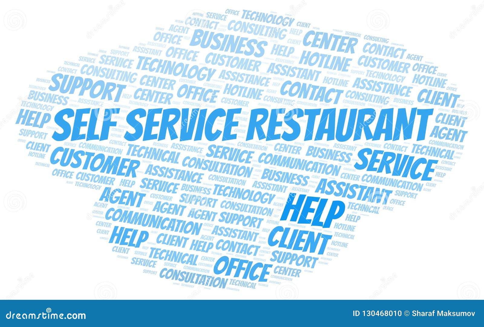 Self Service Restaurant Word Cloud. Stock Illustration - Illustration ...