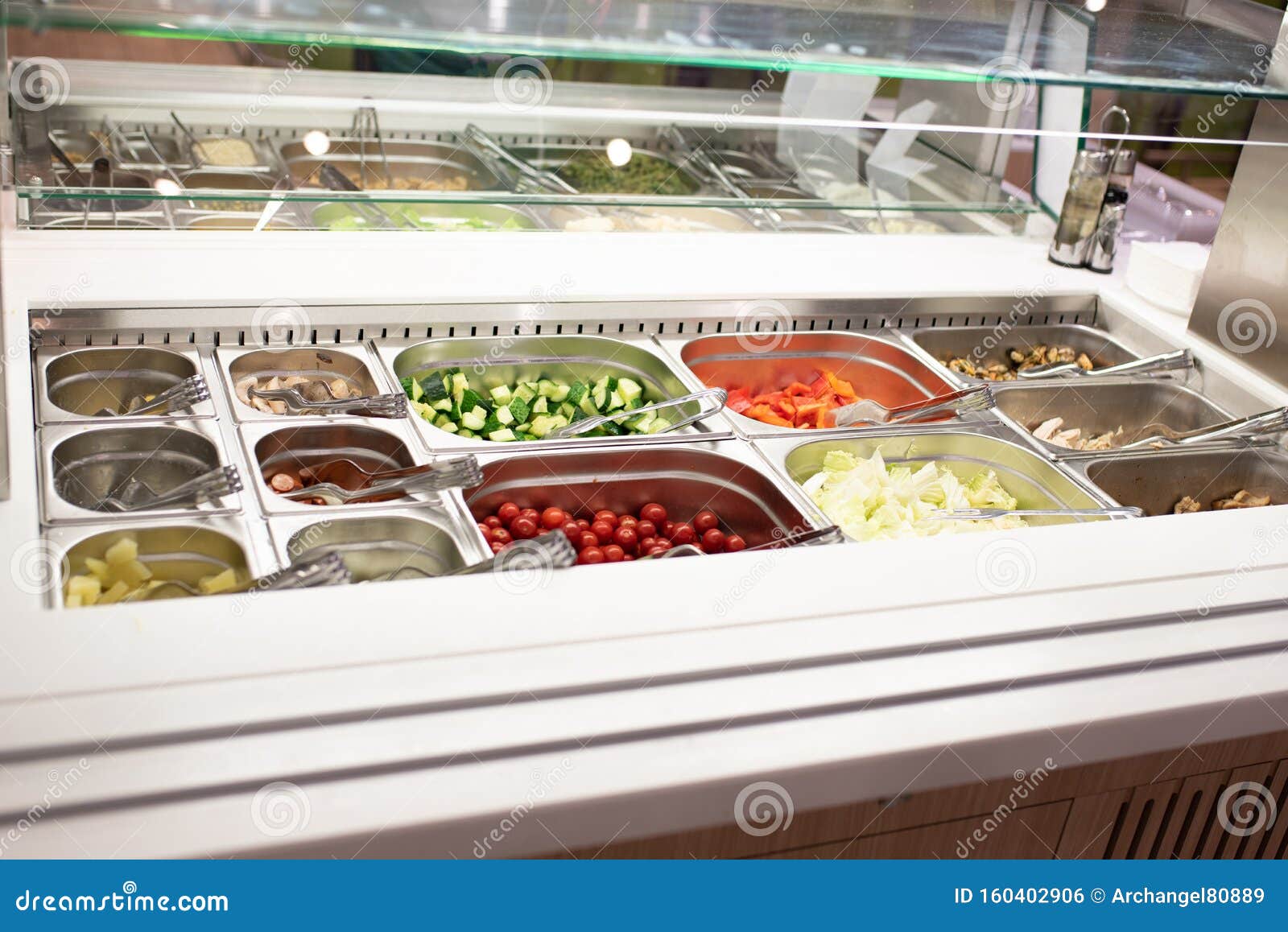 Self-service Salad Bar in a Large Store Stock Photo - Image of cucumber ...