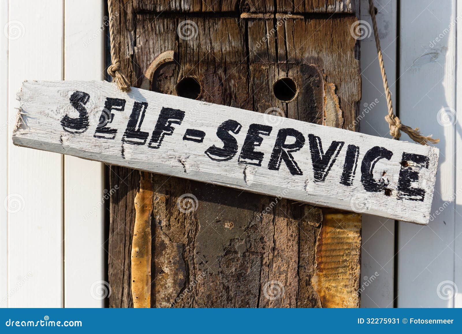 Self service sign stock image. Image of open, english - 32275931