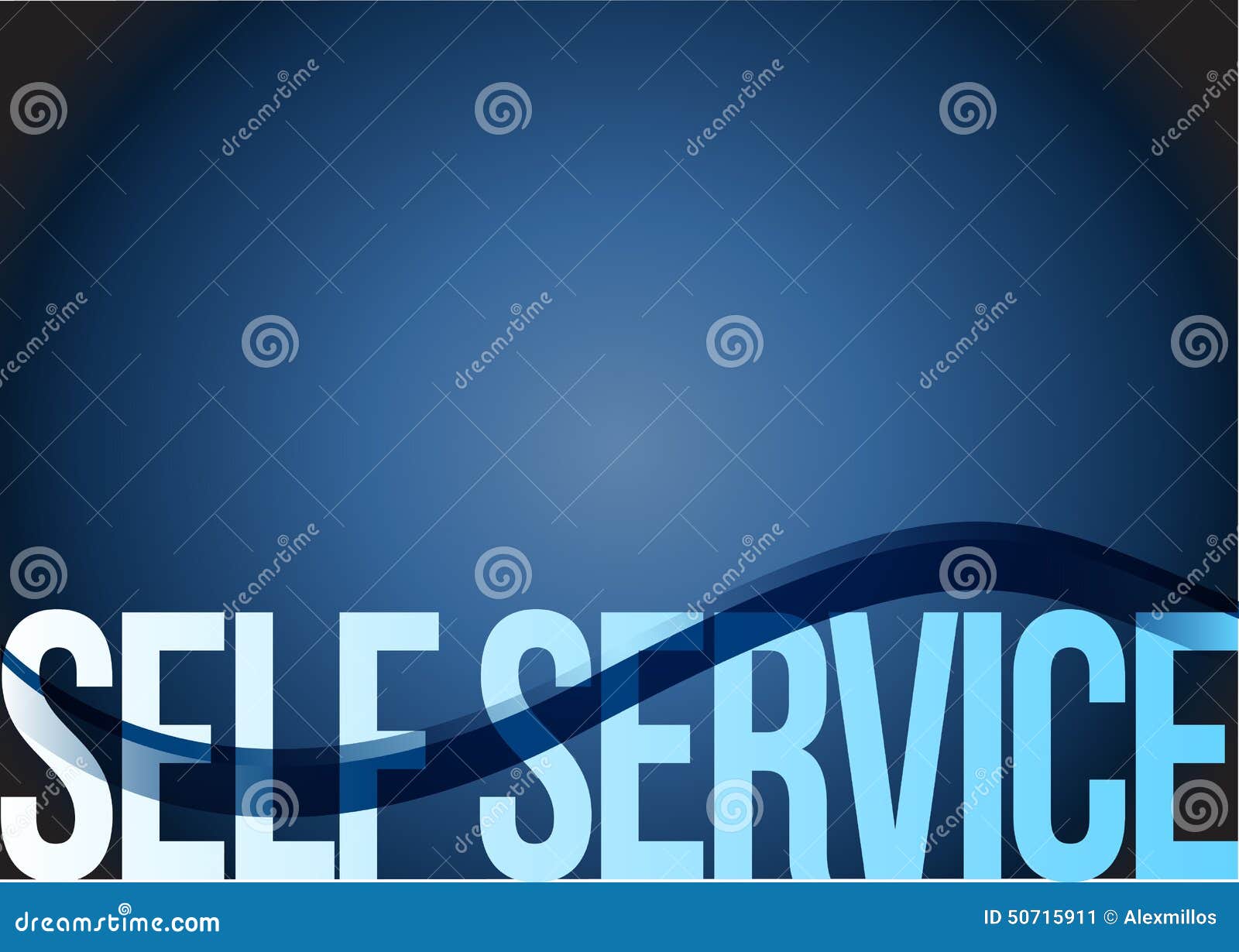 Self Service Sign Wave Blue Illustration Stock Illustration ...