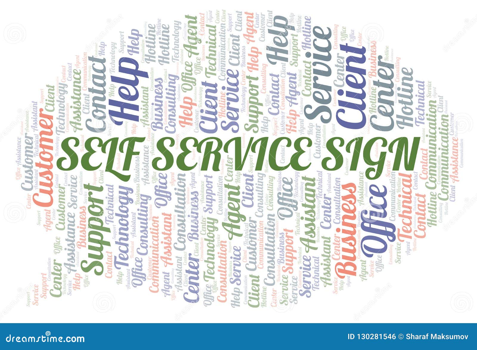 Self Service Sign Word Cloud. Stock Illustration - Illustration of ...