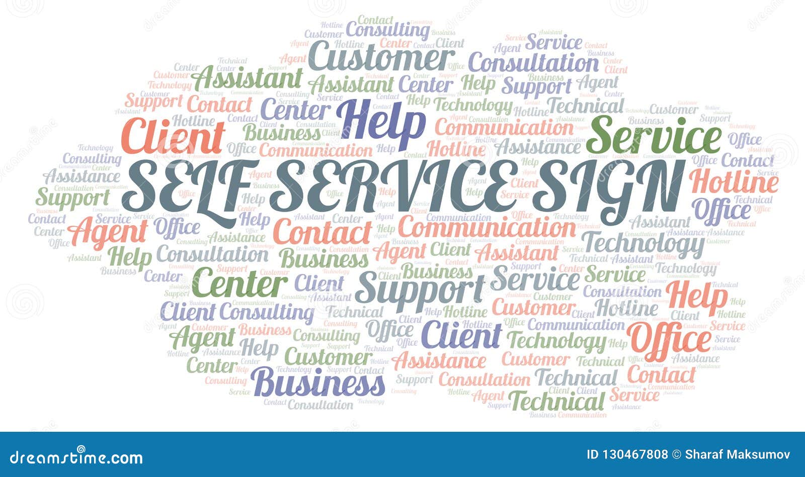 Self Service Sign Word Cloud. Stock Illustration - Illustration of ...