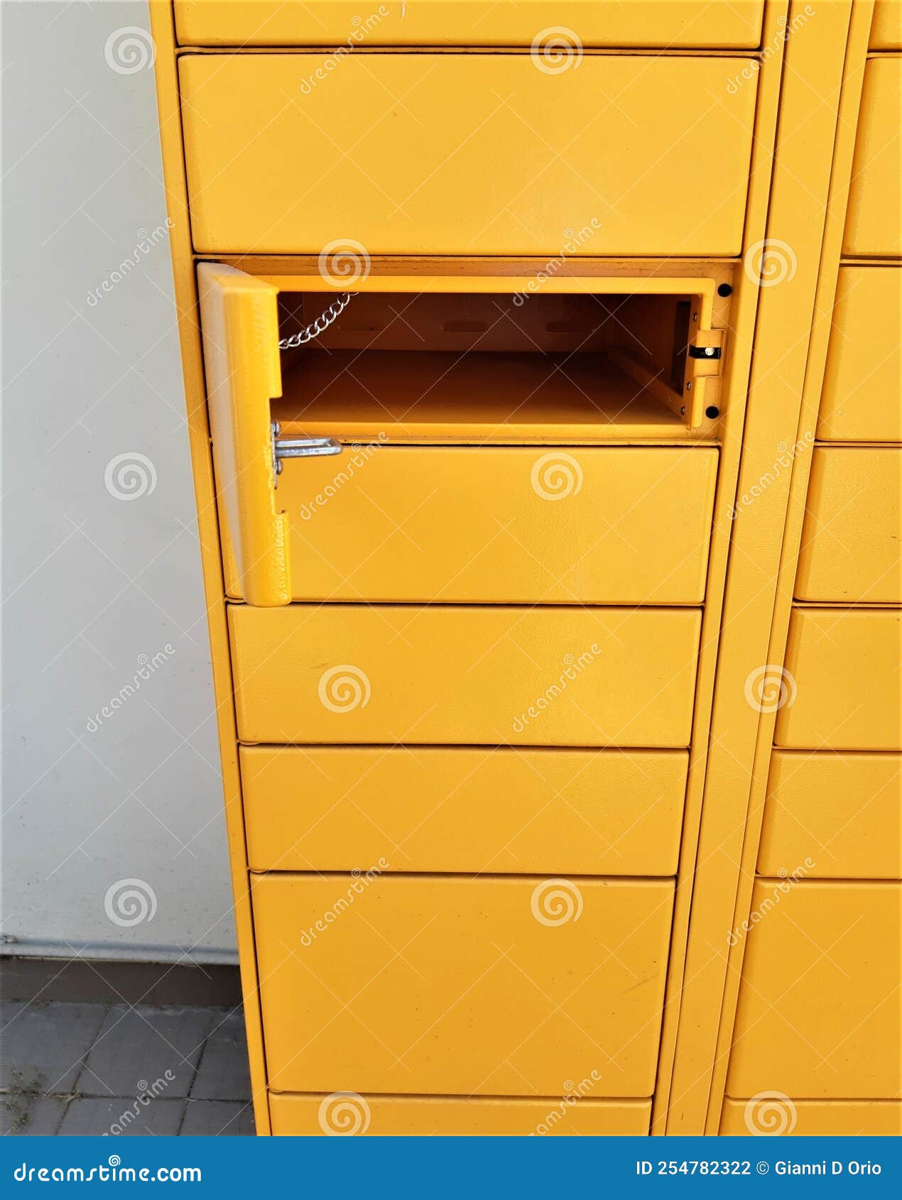 Self Service Storage Cabinet for Picking Up a Package in a City Area ...