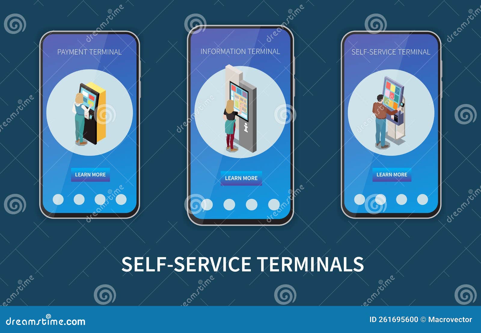 Self Service Terminals Banners Stock Illustration - Illustration of ...