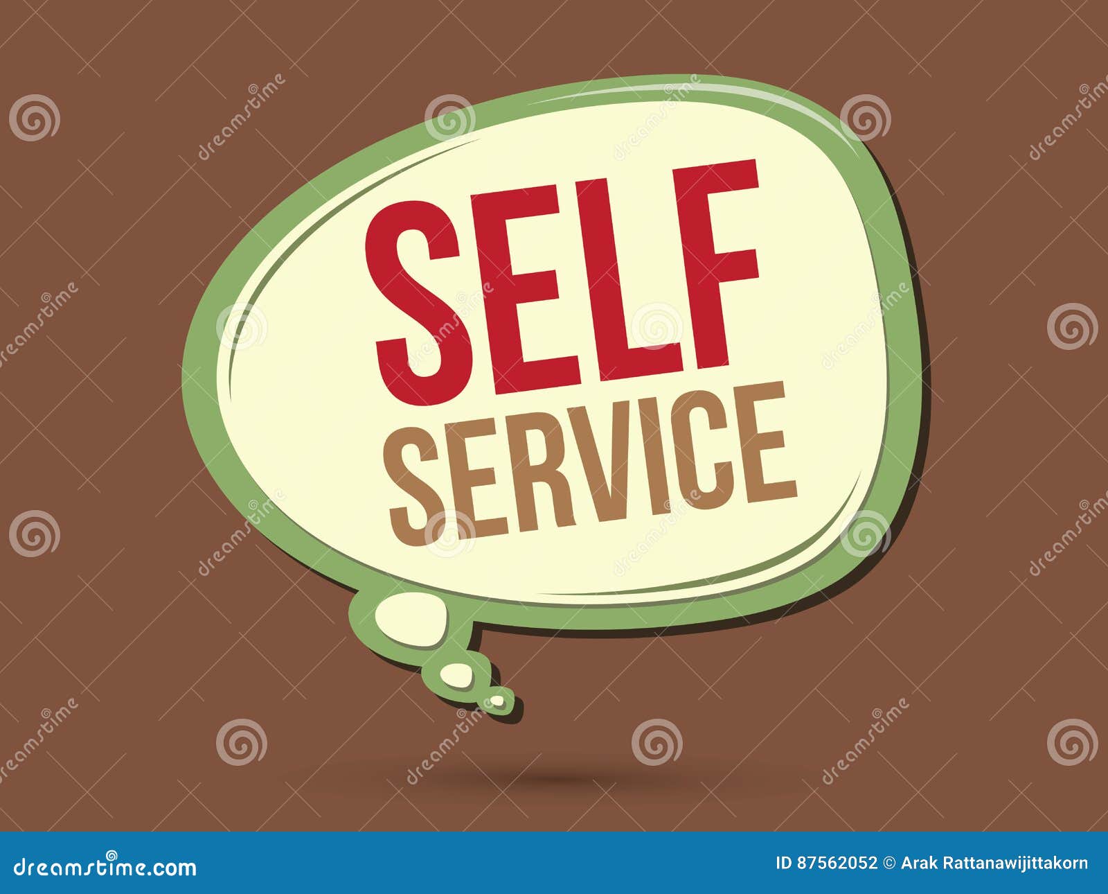 Self service text stock vector. Illustration of frame - 87562052