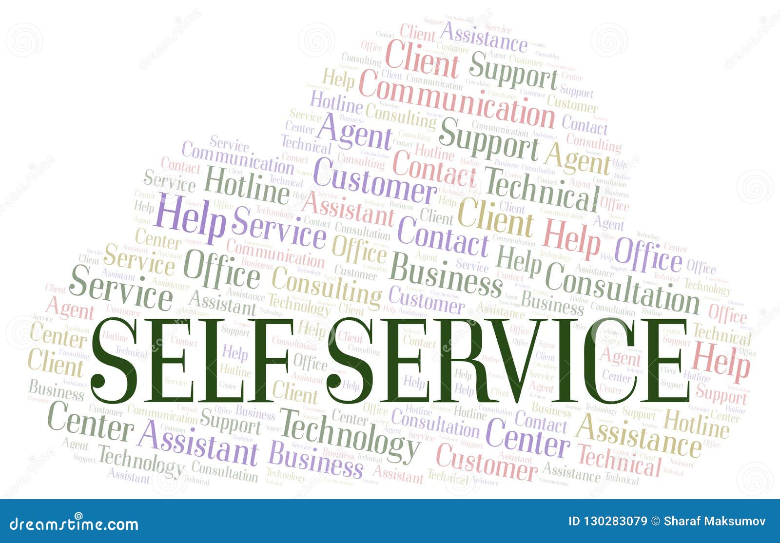 Self Service word cloud. stock illustration. Illustration of word ...