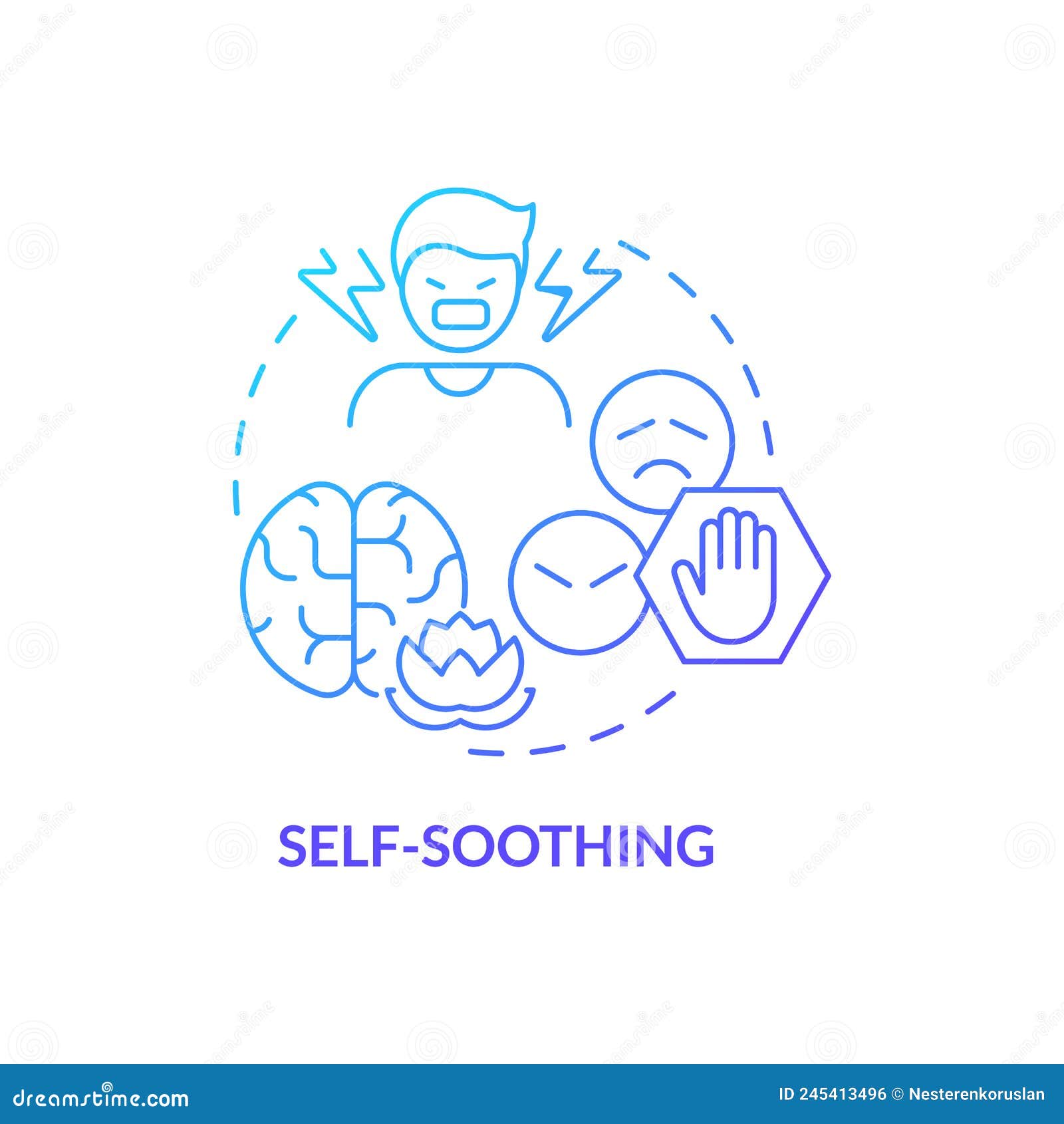 Self Soothing Blue Gradient Concept Icon Stock Vector - Illustration of ... Self Soothing Blue Gradient Concept Icon Stock Vector - Illustration of ...