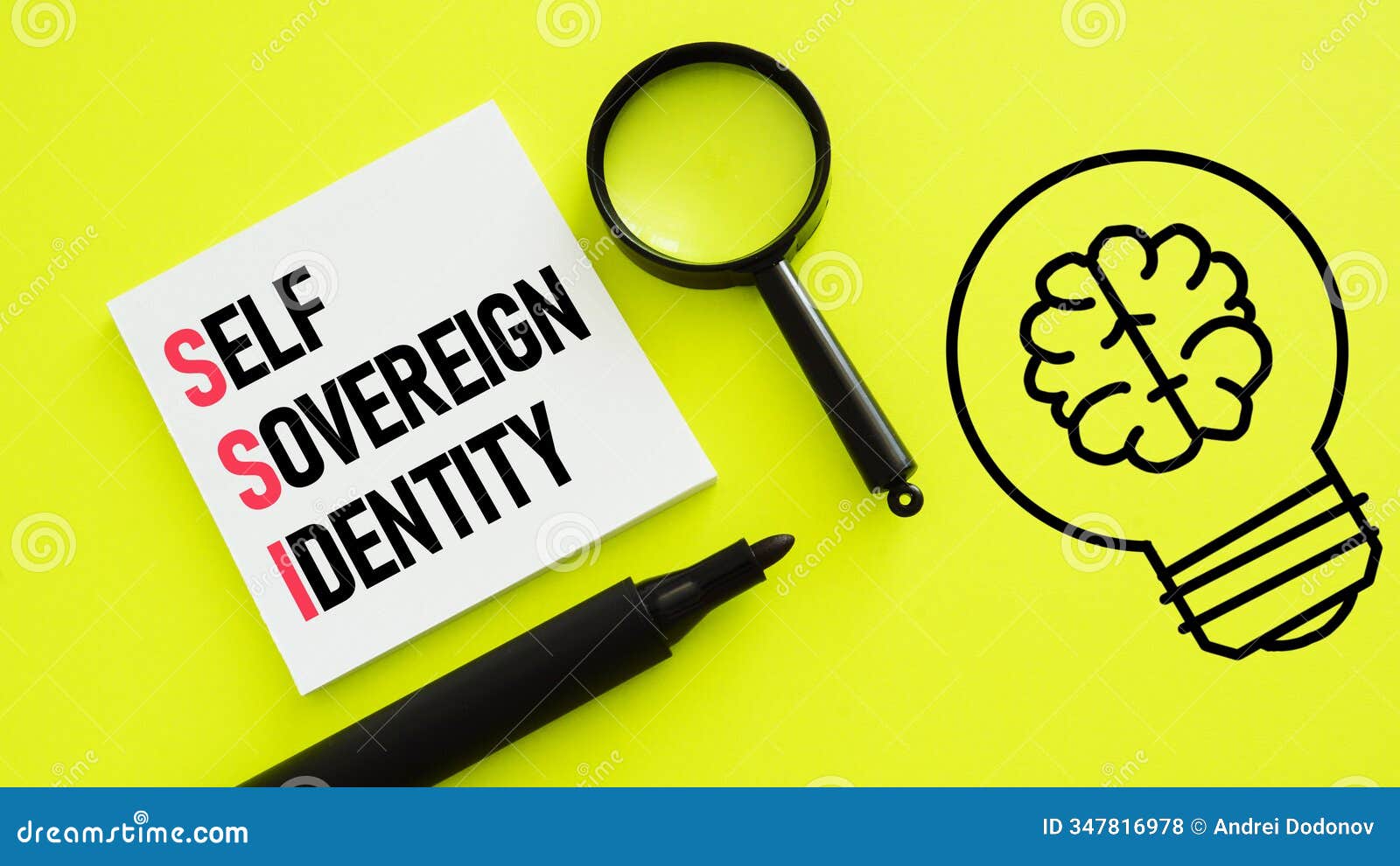 Self Sovereign Identity SSI is Shown Using the Text Stock Photo - Image ...