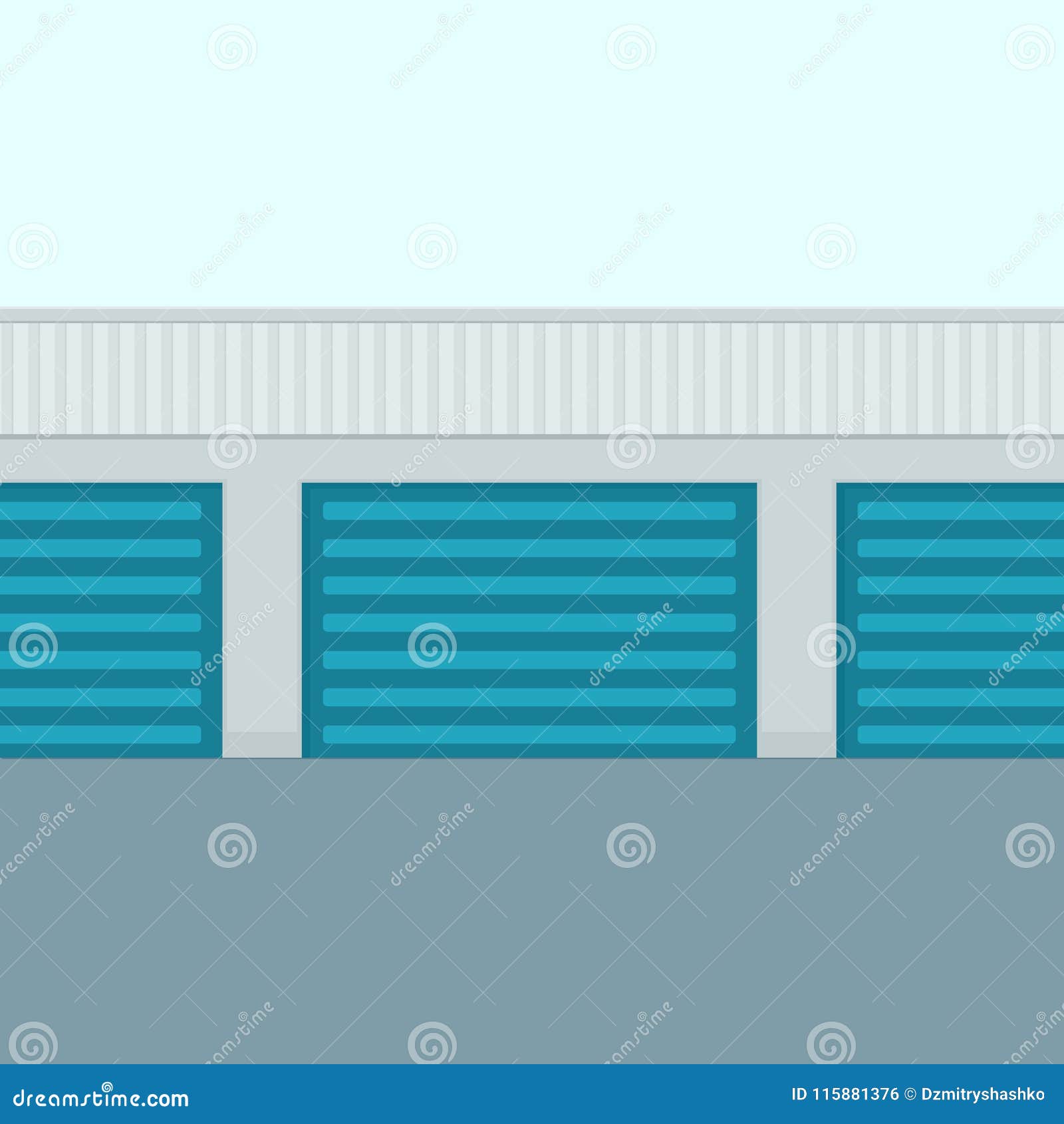 Self storage building stock vector. Illustration of isolated - 115881376