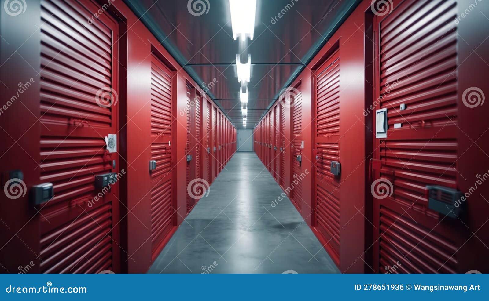 Self Storage Facility, Storage Corridor Warehouse. Ai Generated Image ...