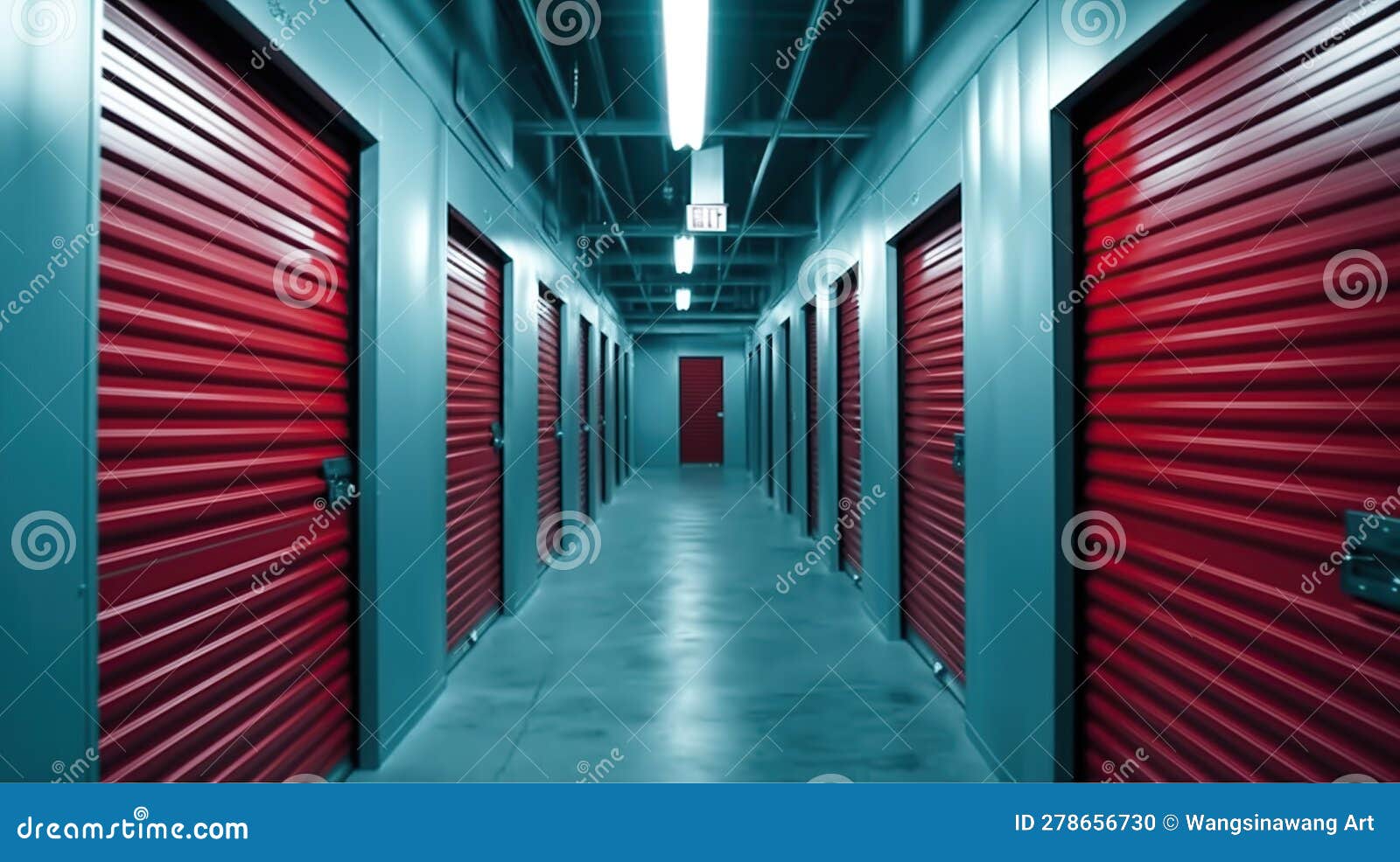 Self Storage Facility, Storage Corridor Warehouse. Ai Generated Image ...