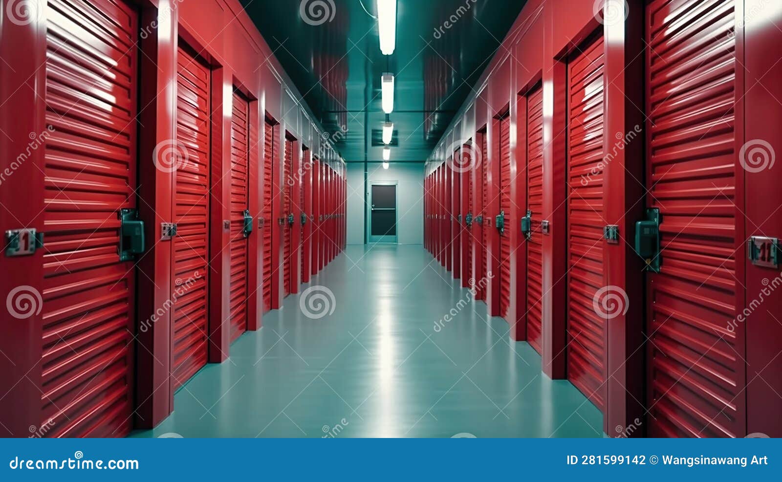 Self Storage Facility, Storage Corridor Warehouse. Ai Generated Image ...
