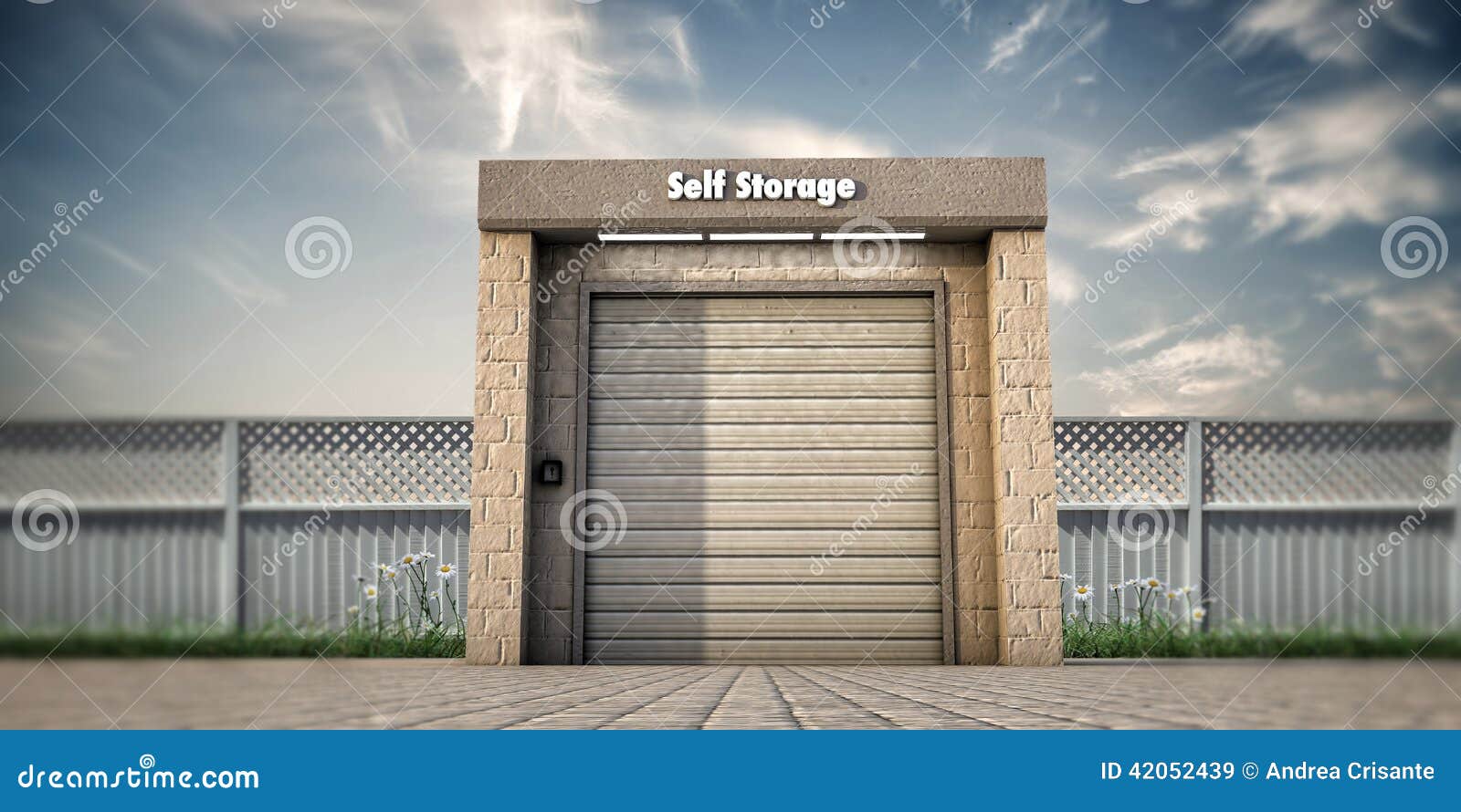 Self storage stock illustration. Illustration of rental - 42052439