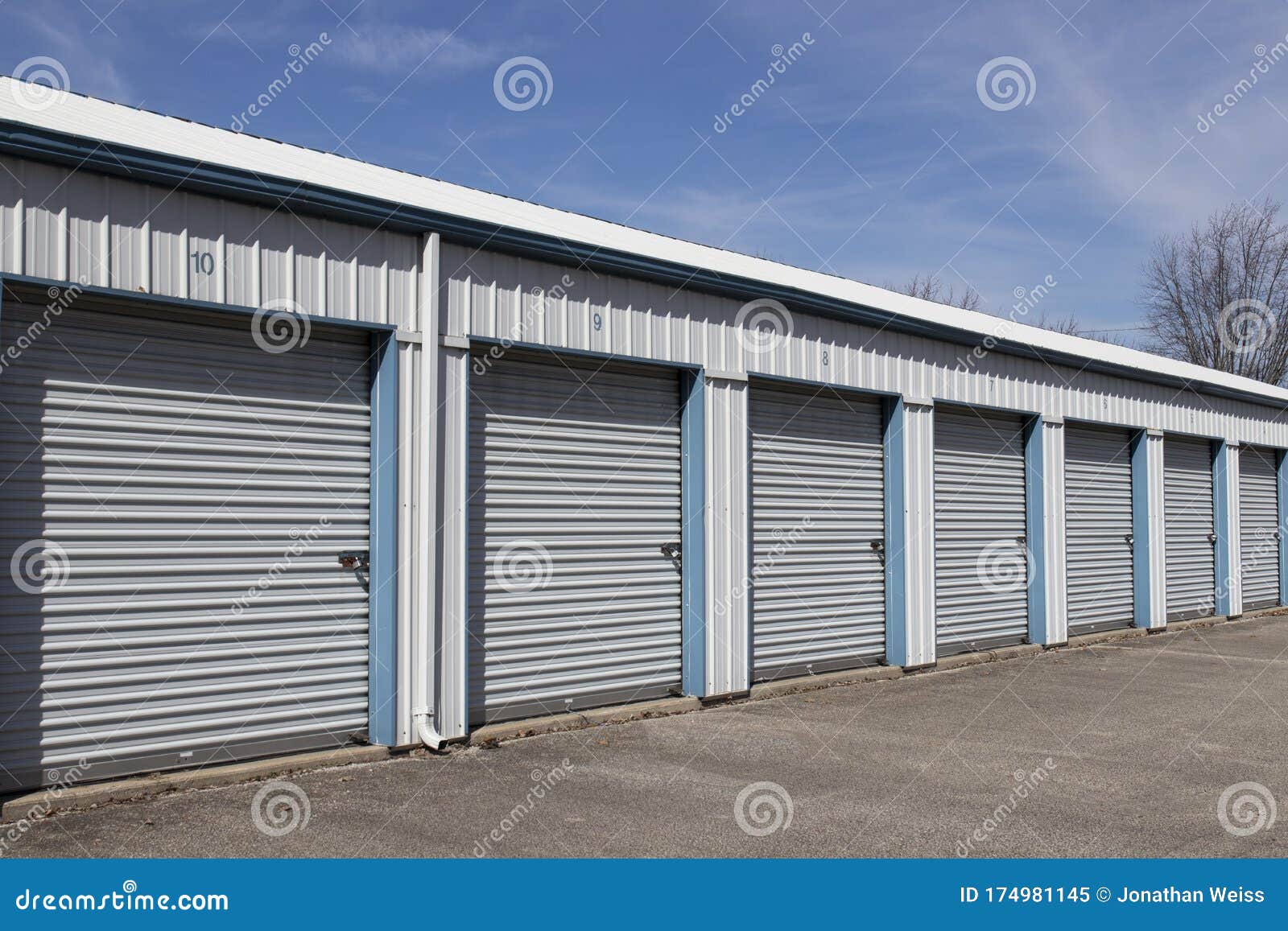 Self Storage and Mini Storage Garage Units Stock Image - Image of ...