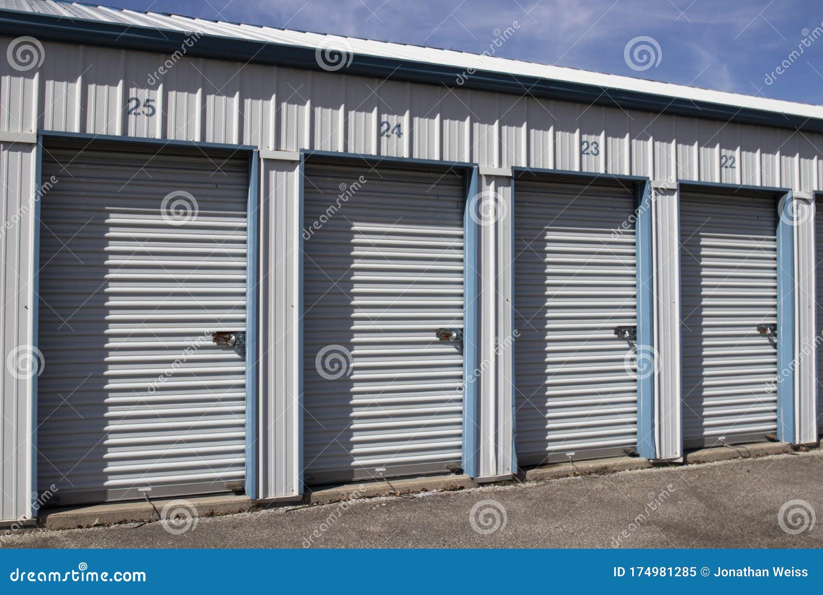 Self Storage and Mini Storage Garage Units Stock Image - Image of ...
