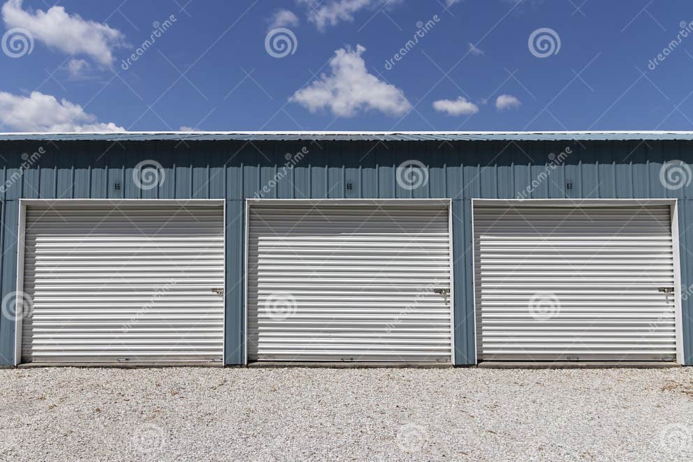 Self Storage and Mini Storage Garage Units Stock Image - Image of ...