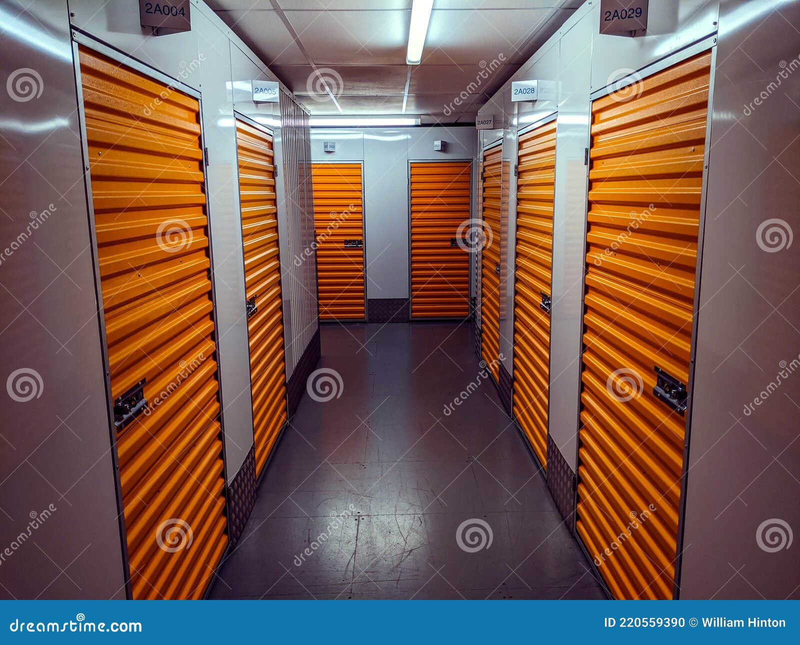Self storage unit lock up. stock photo. Image of floor - 220559390