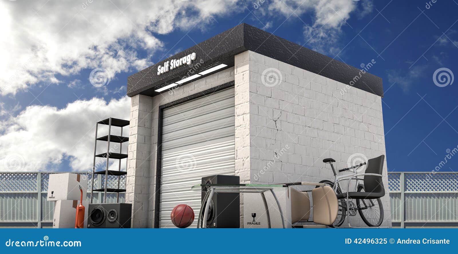 Self storage stock illustration. Illustration of unit - 42496325
