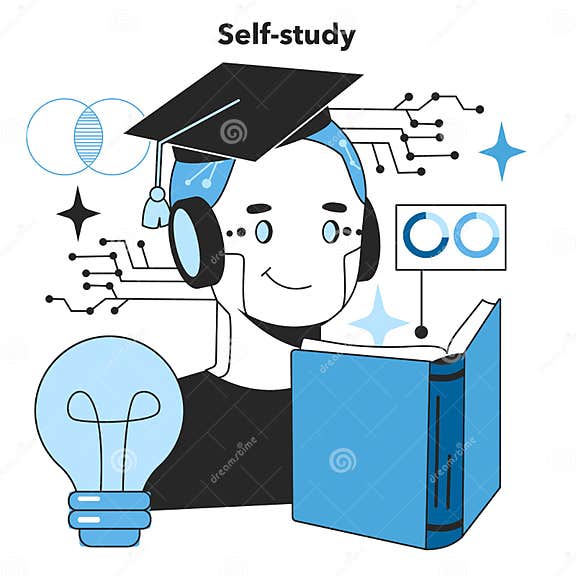 Self-study As an Artificial Neural Network Benefit. Self-learning Computing Stock Vector ...