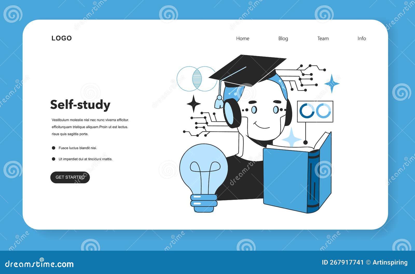 Self-study As an Artificial Neural Network Benefit. Self-learning Computing Stock Vector ...