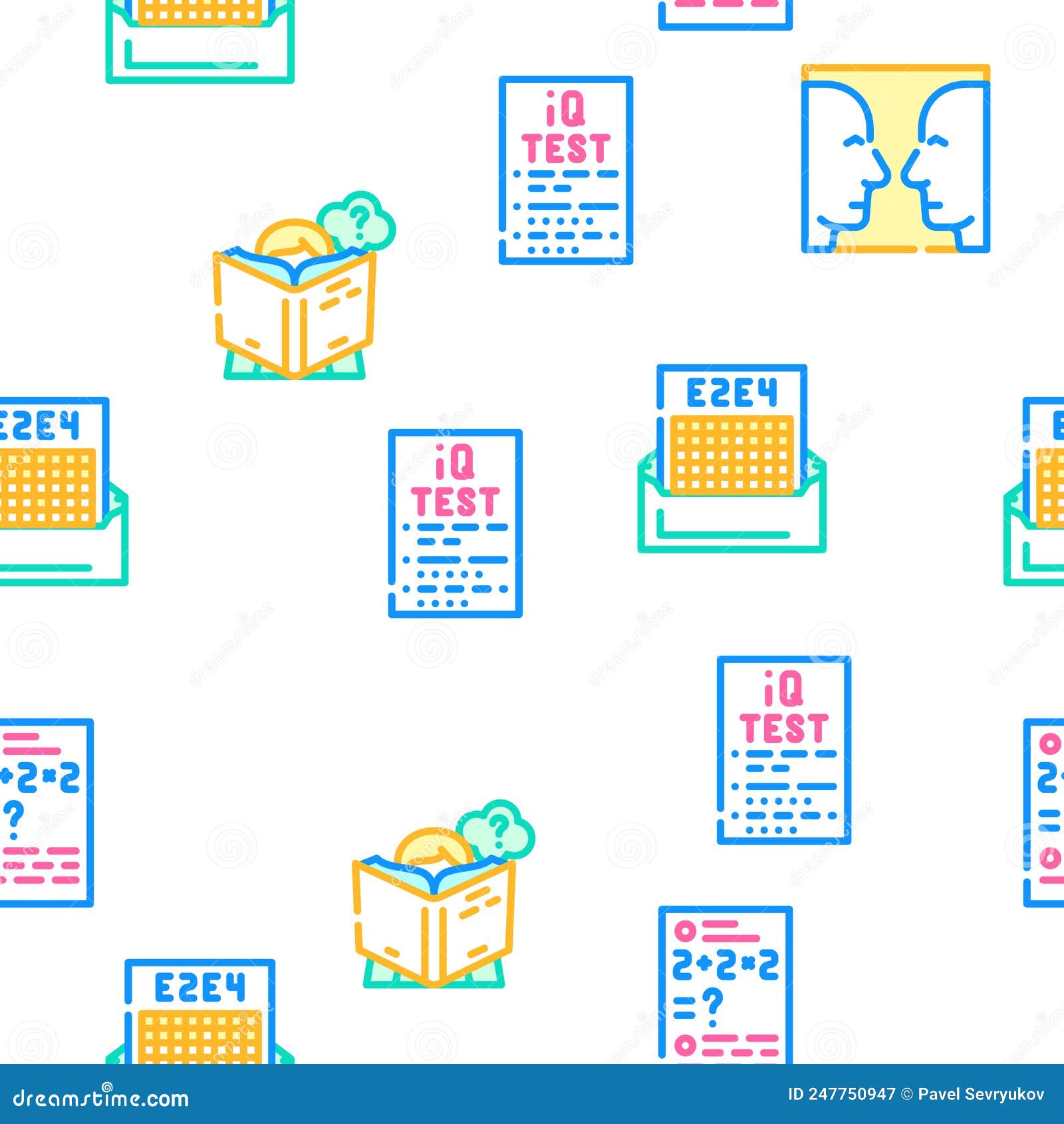 Self Study Lessons Vector Seamless Pattern Stock Vector - Illustration ...