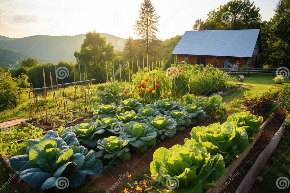 Self-sufficient Vegetable Garden in Bloom Stock Image - Image of ...