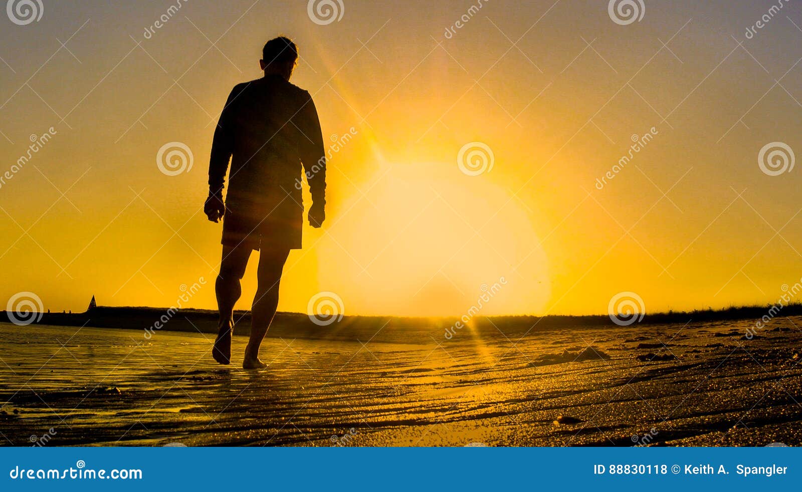 Mindfulness Sunset Walk stock photo. Image of barefoot - 88830118