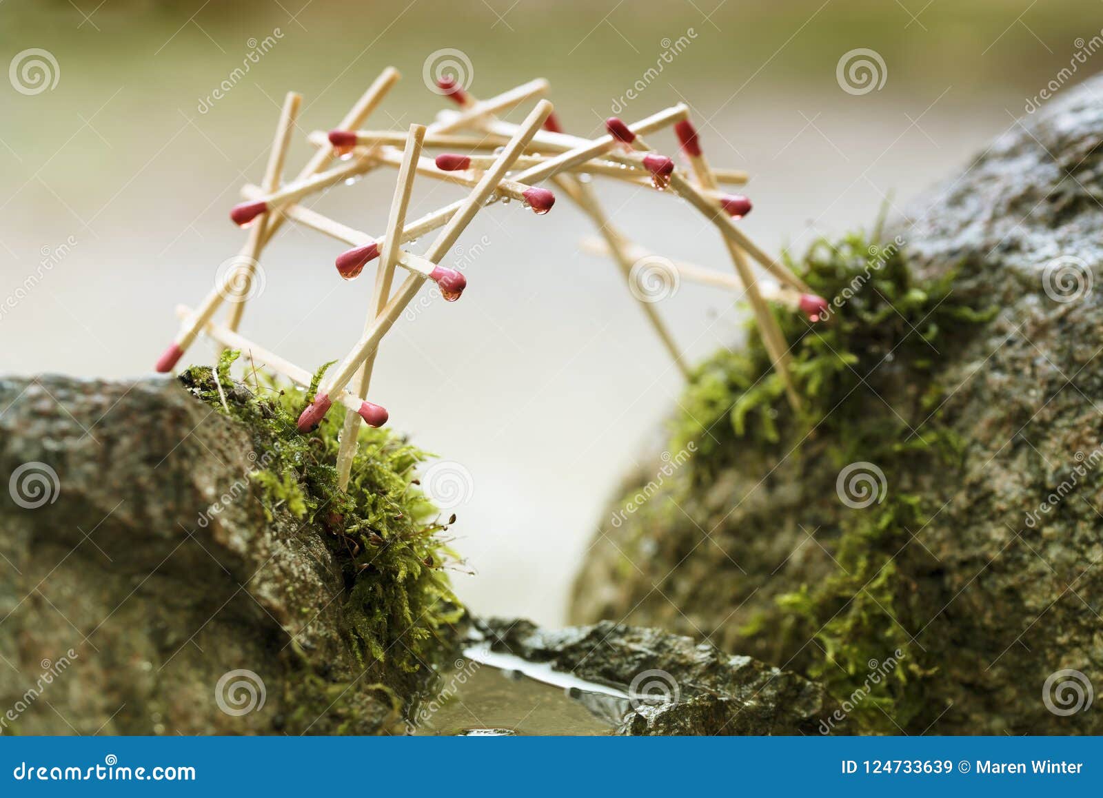 Self-supporting Bridge by Leonardo Da Vinci Built from Matches O Stock ...