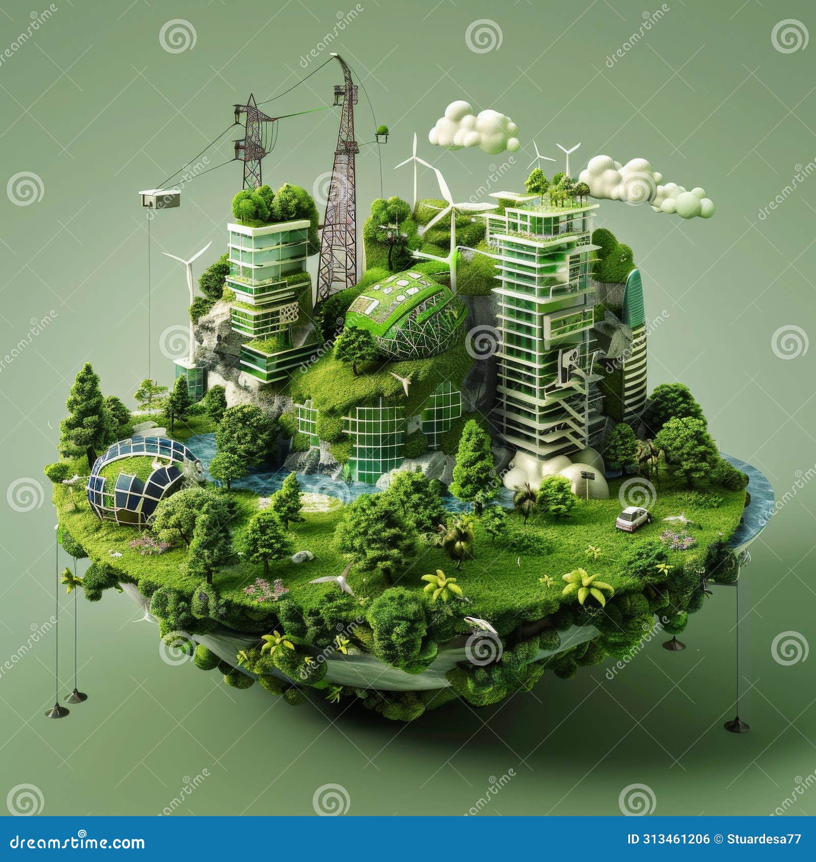 Self-Sustaining Floating Island Stock Photo - Image of ecodesign ...