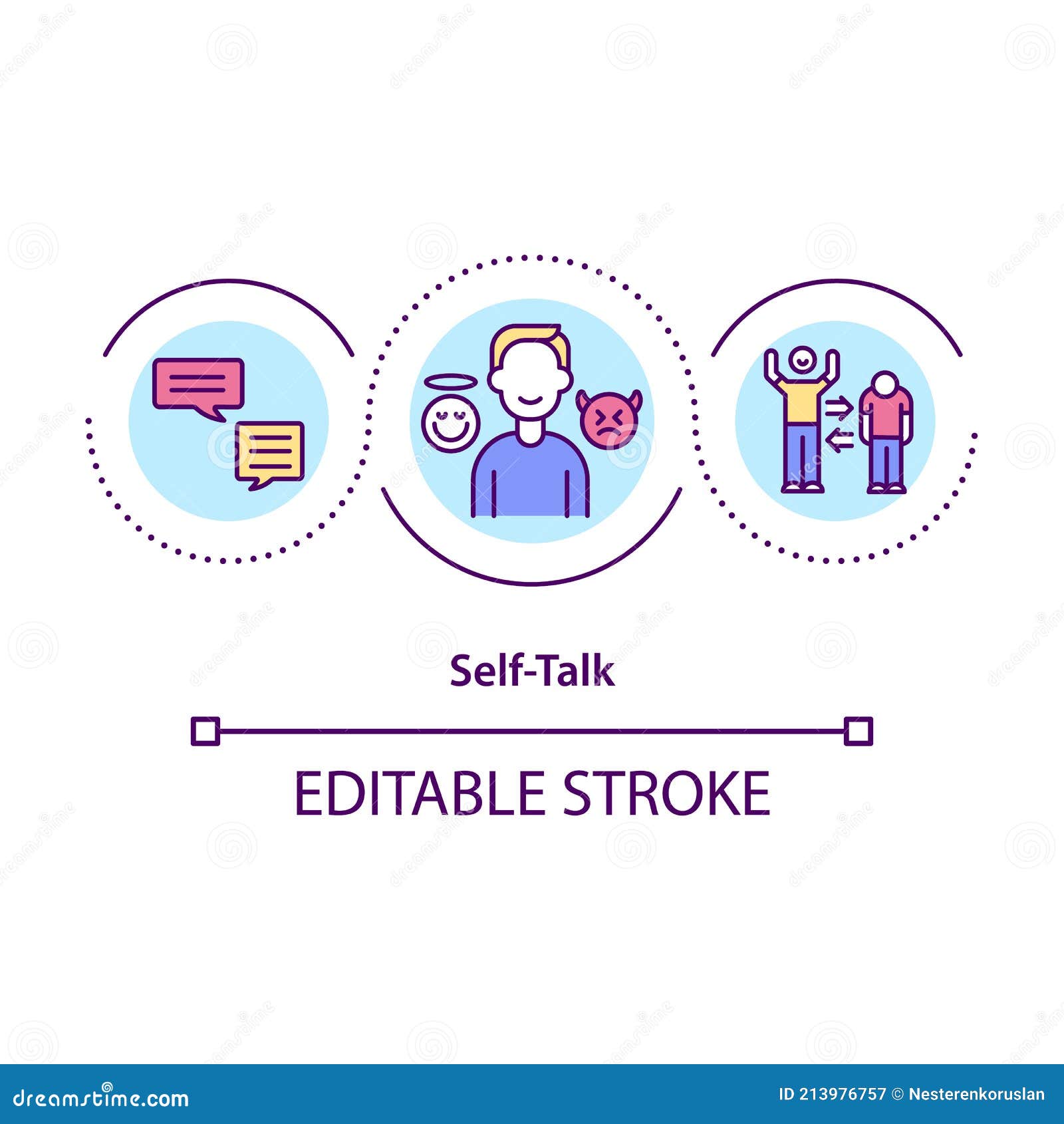 Self-talk concept icon stock vector. Illustration of mind - 213976757
