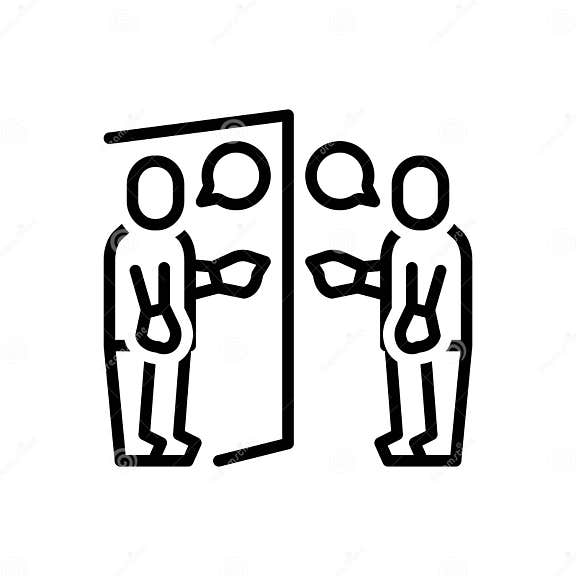 Black Line Icon for Self Talk, Health and Chat Stock Vector ...