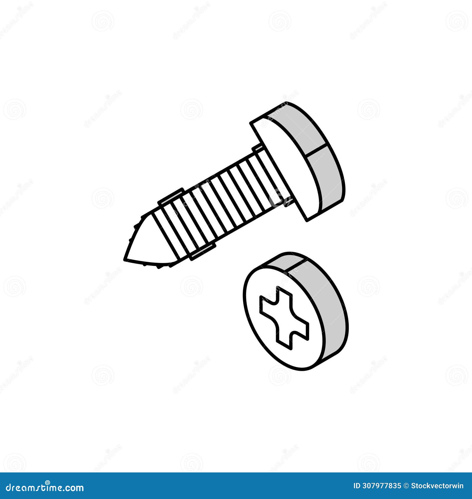 Screw-nut, Isometric Projection, Engineering Graph Stock Photography ...