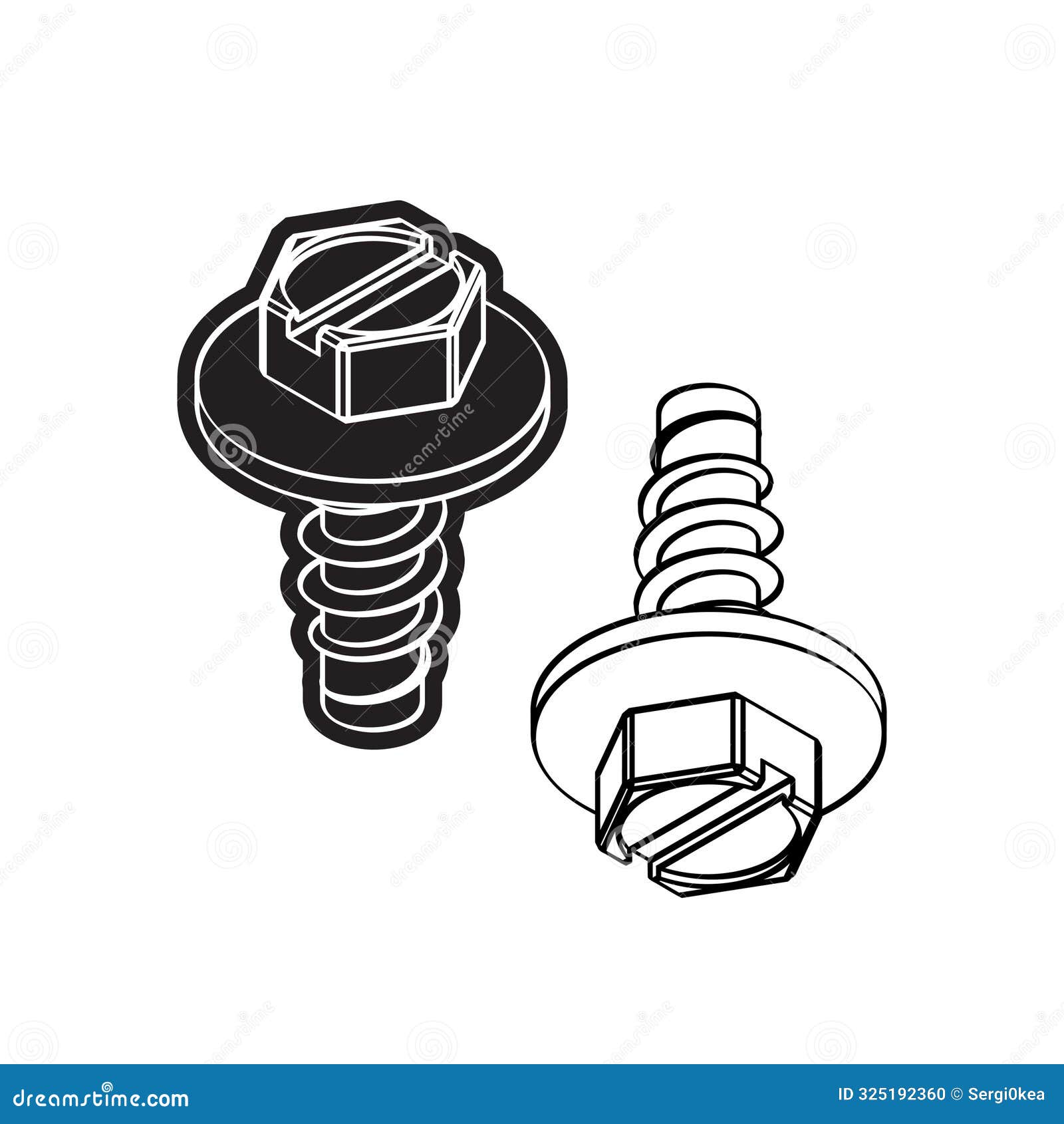 Self-tapping nut washer stock vector. Illustration of workshop - 325192360