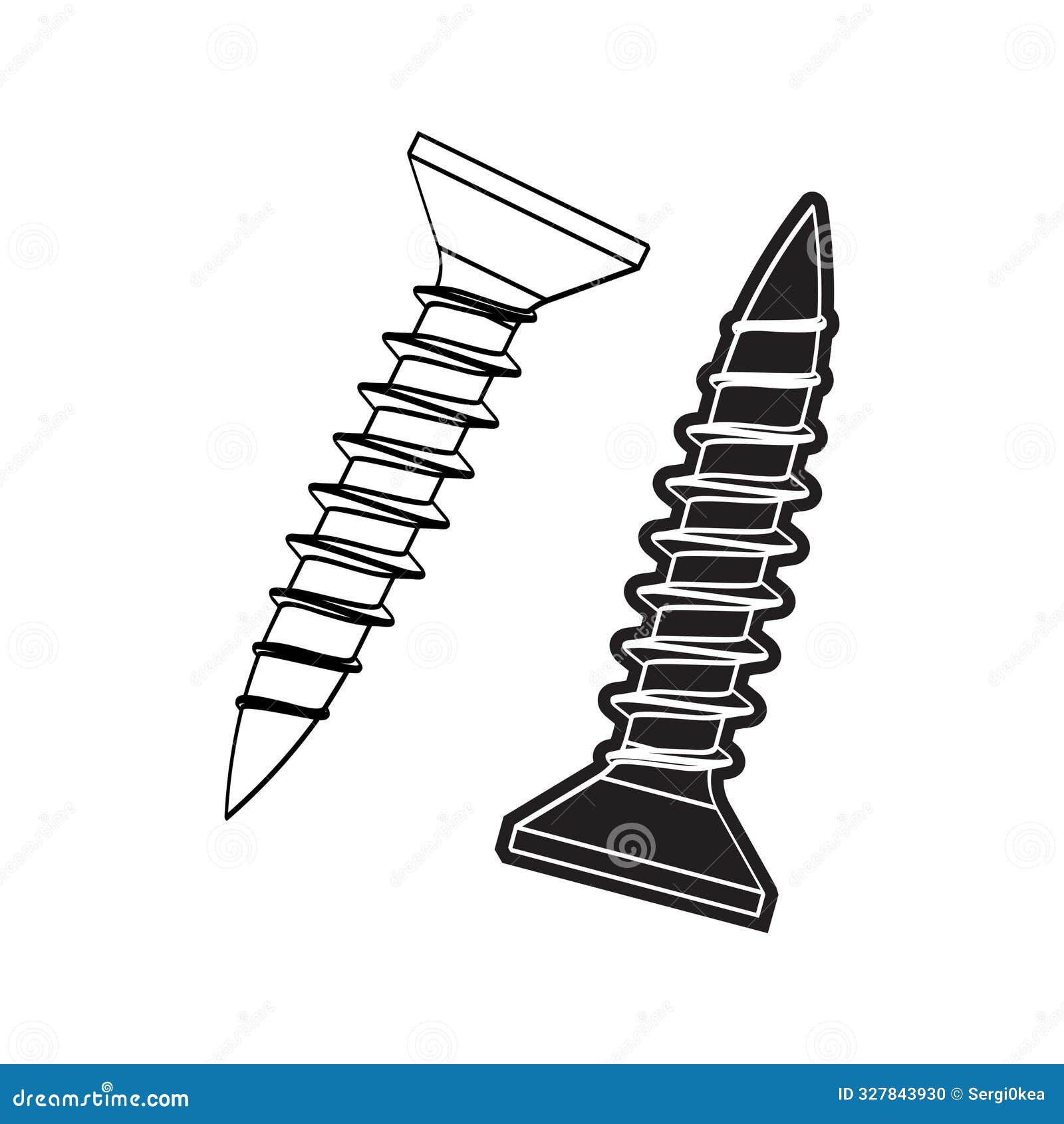 Self-tapping vector set stock vector. Illustration of head - 327843930