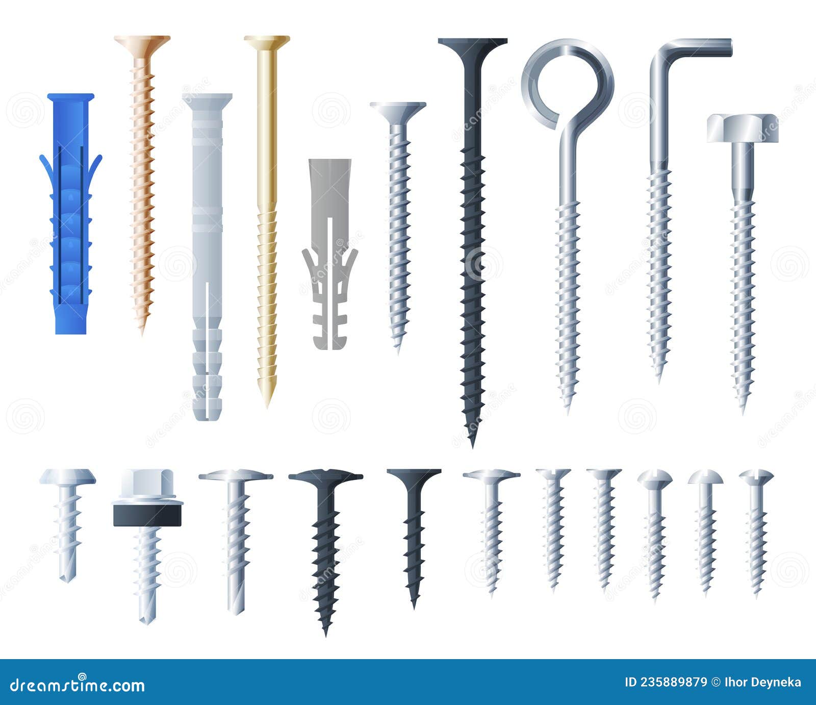 Metal Fasteners Cartoon Vector Set Icon.Vector Illustration Isolated ...