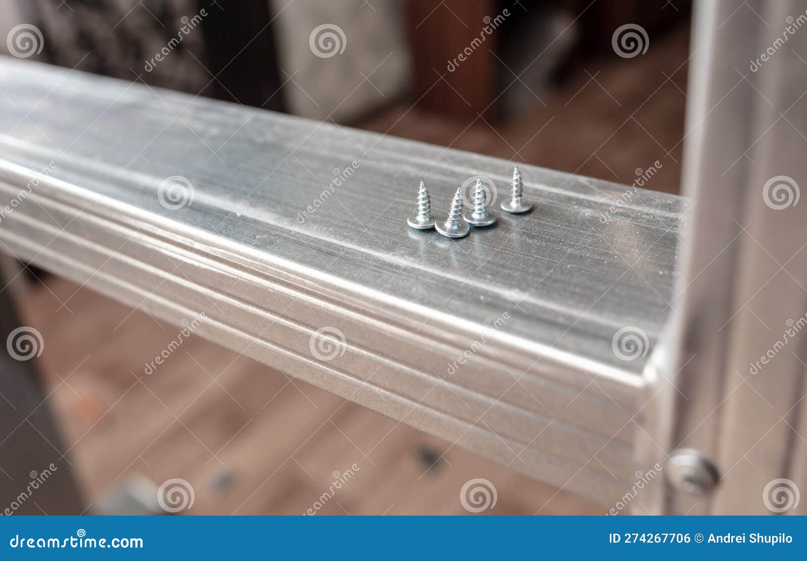 Self-tapping Screws on a Metal Profile. Stock Photo - Image of ...