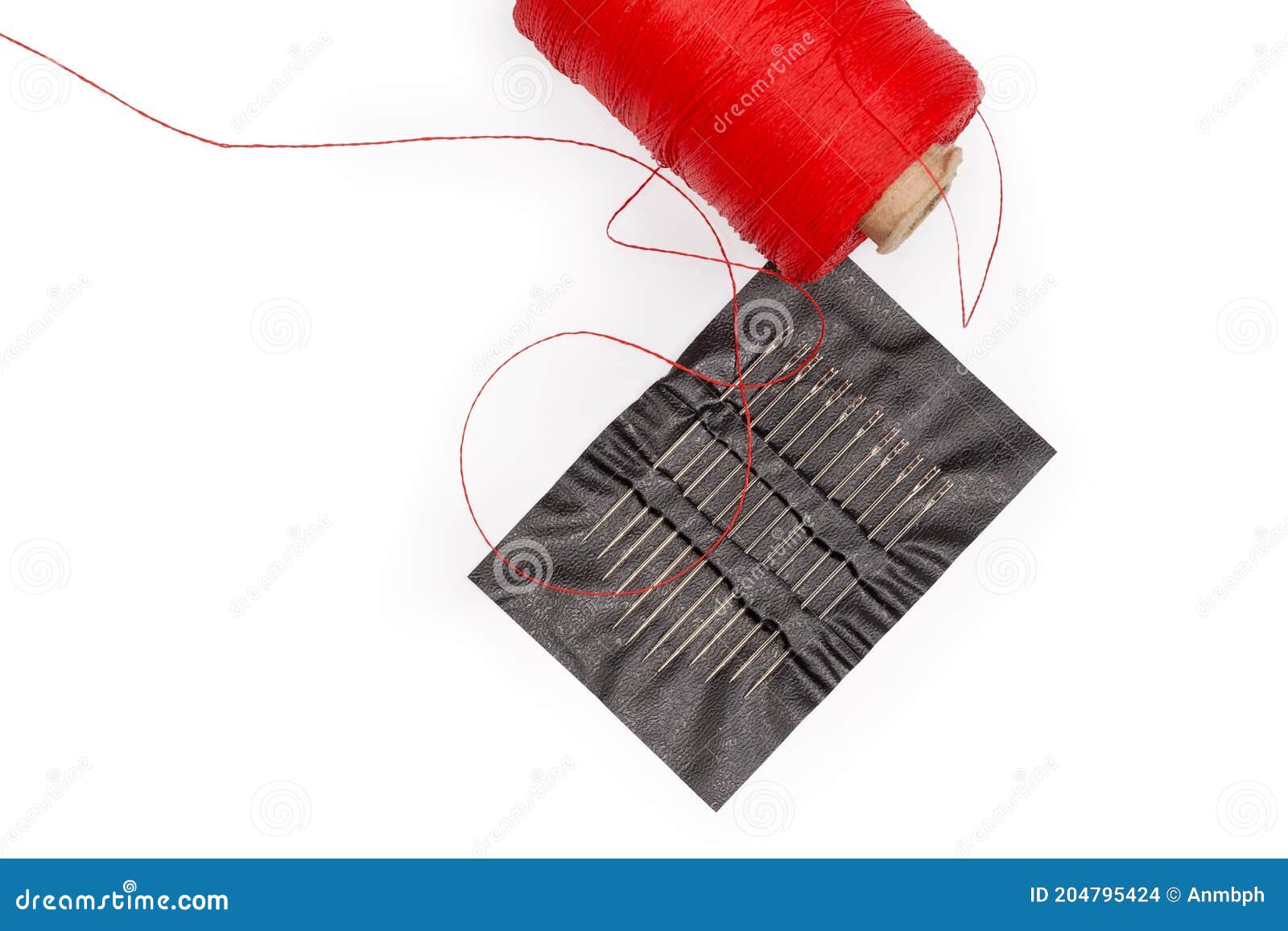 Self-threading Hand Sewing Needles, Threads Spool, Top View Closeup ...