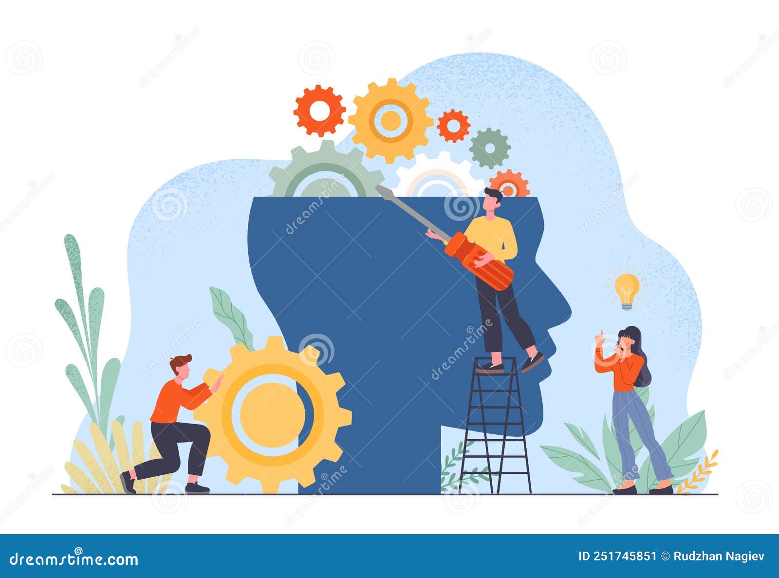 Self training concept stock vector. Illustration of female - 251745851