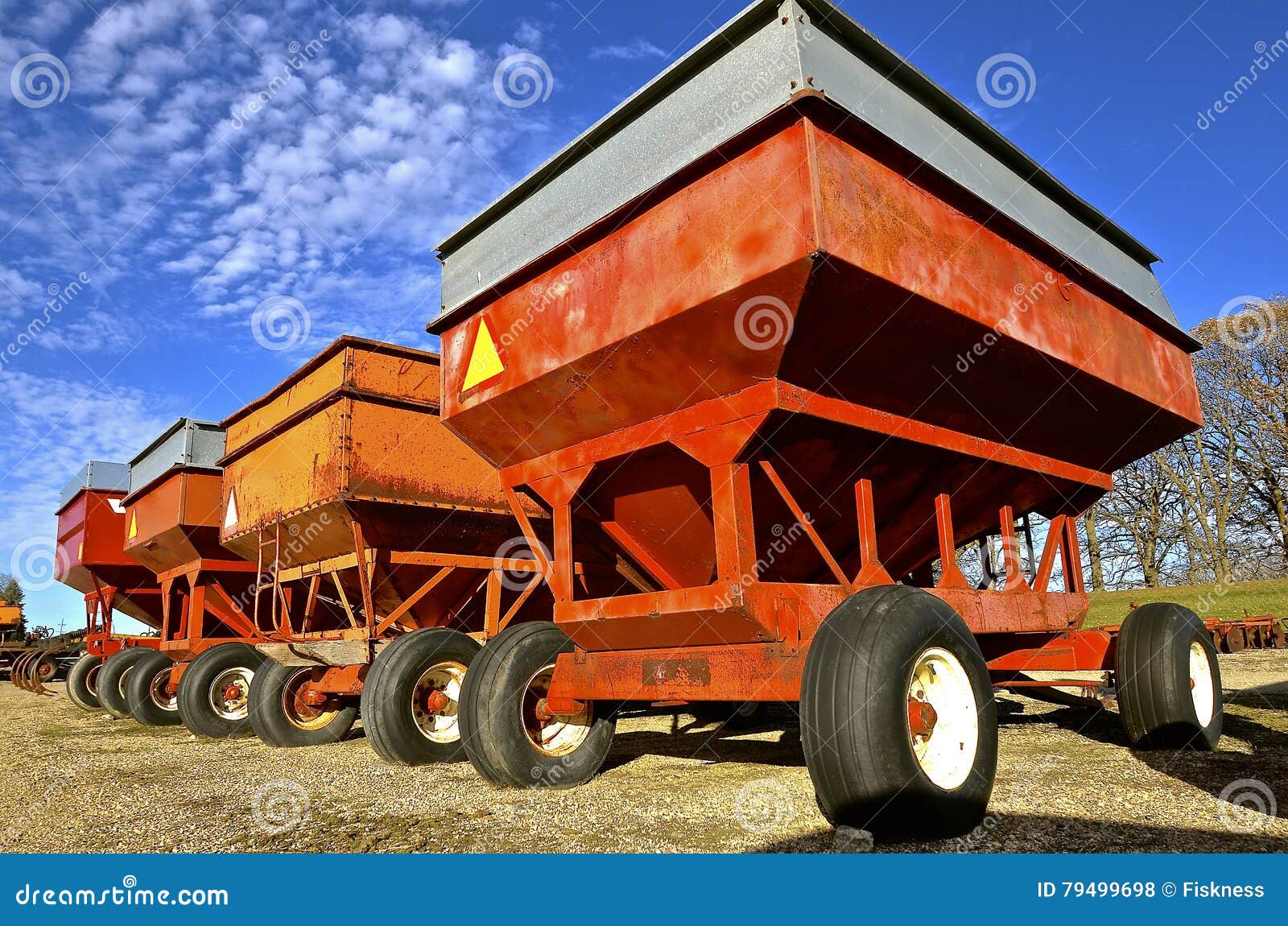Self Unloading Gravity Boxes Stock Photo - Image of implement, feed ...