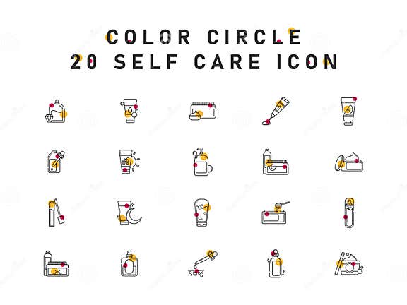 Simple Set of 20 Selfcare Vector Icons for Web Isolated on White ...