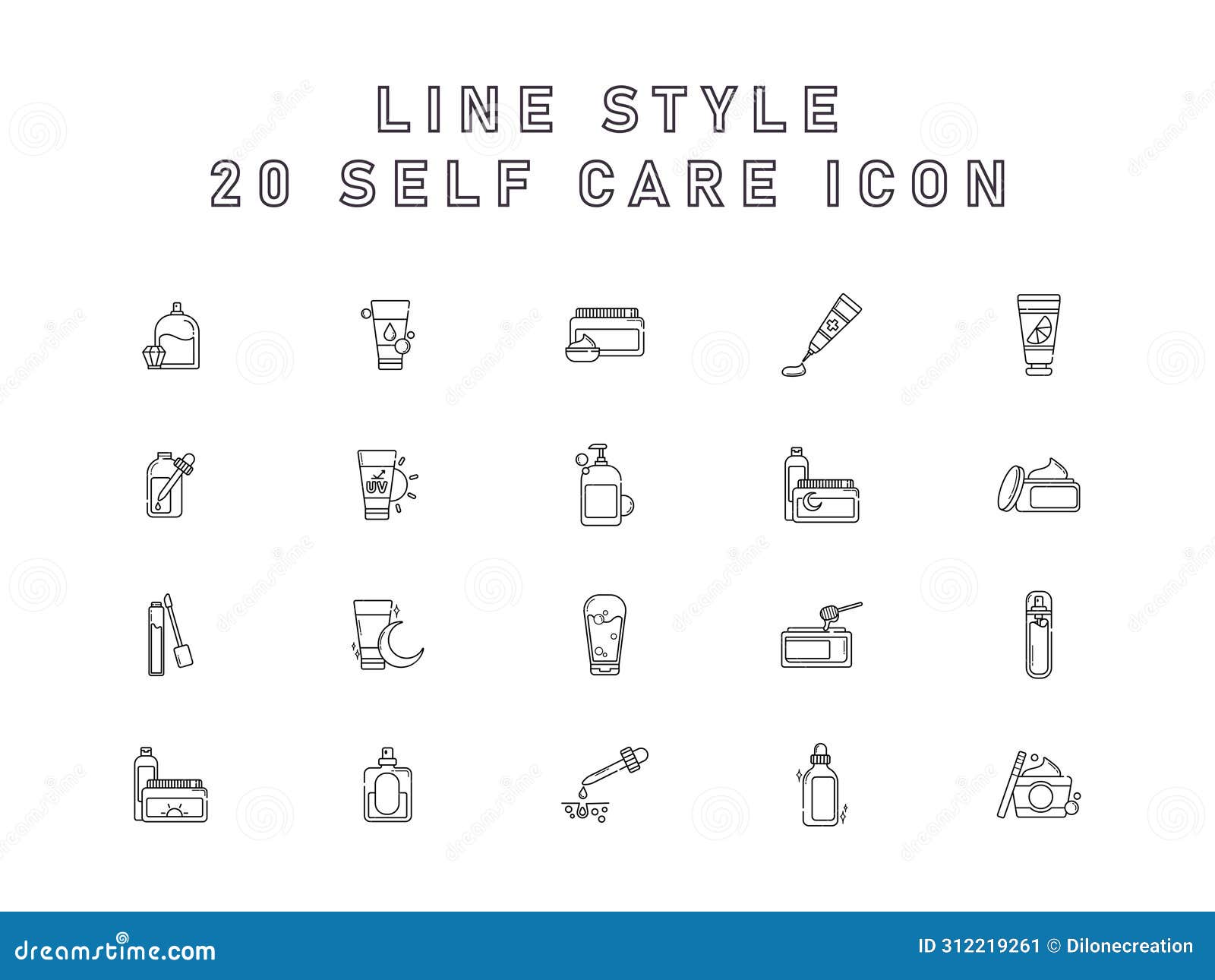 Simple Set of 20 Selfcare Vector Icons for Web Isolated on White ...