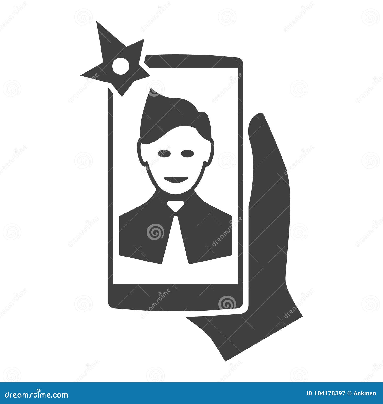 Selfi on the Smartphone Modern Icon Stock Vector - Illustration of male ...
