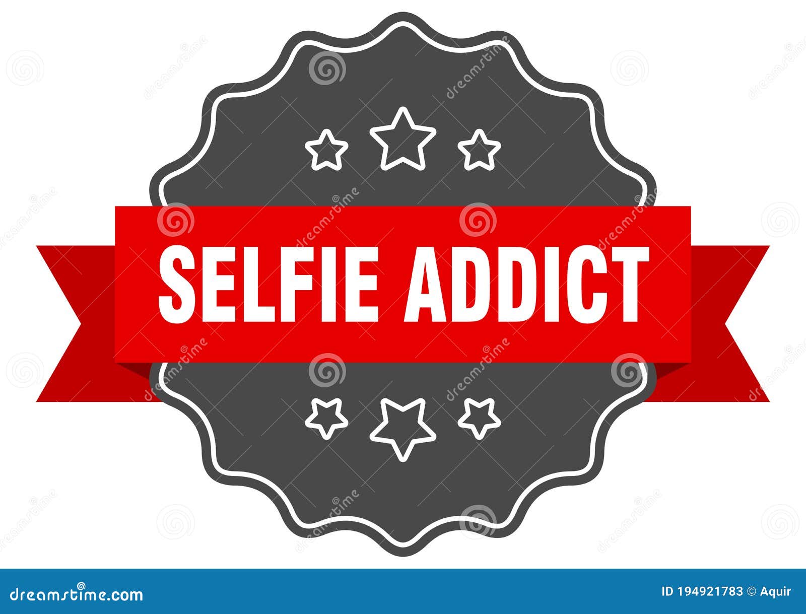 Selfie addict label stock vector. Illustration of banner - 194921783