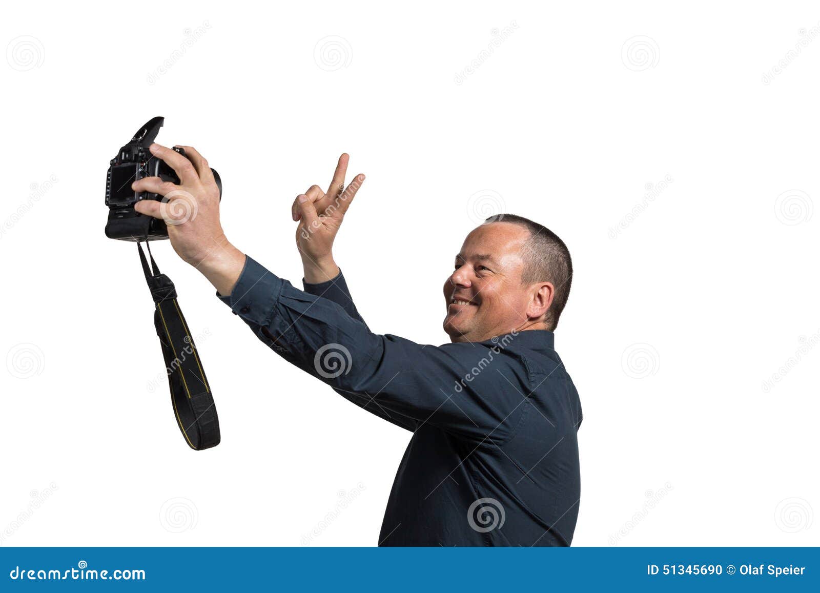 Selfie with big camera stock photo. Image of immature - 51345690
