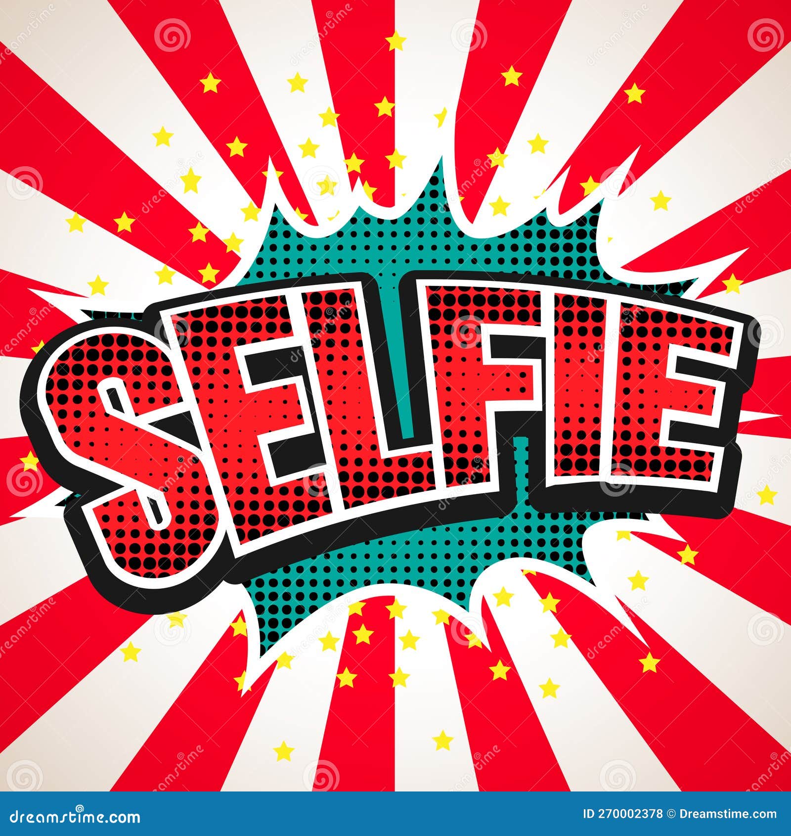 Selfie comic speech bubble stock vector. Illustration of bright - 270002378