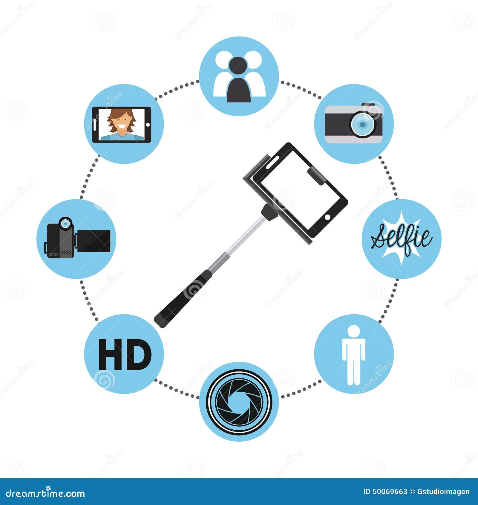 Selfie stock vector. Illustration of social, camera, isolated - 50069663