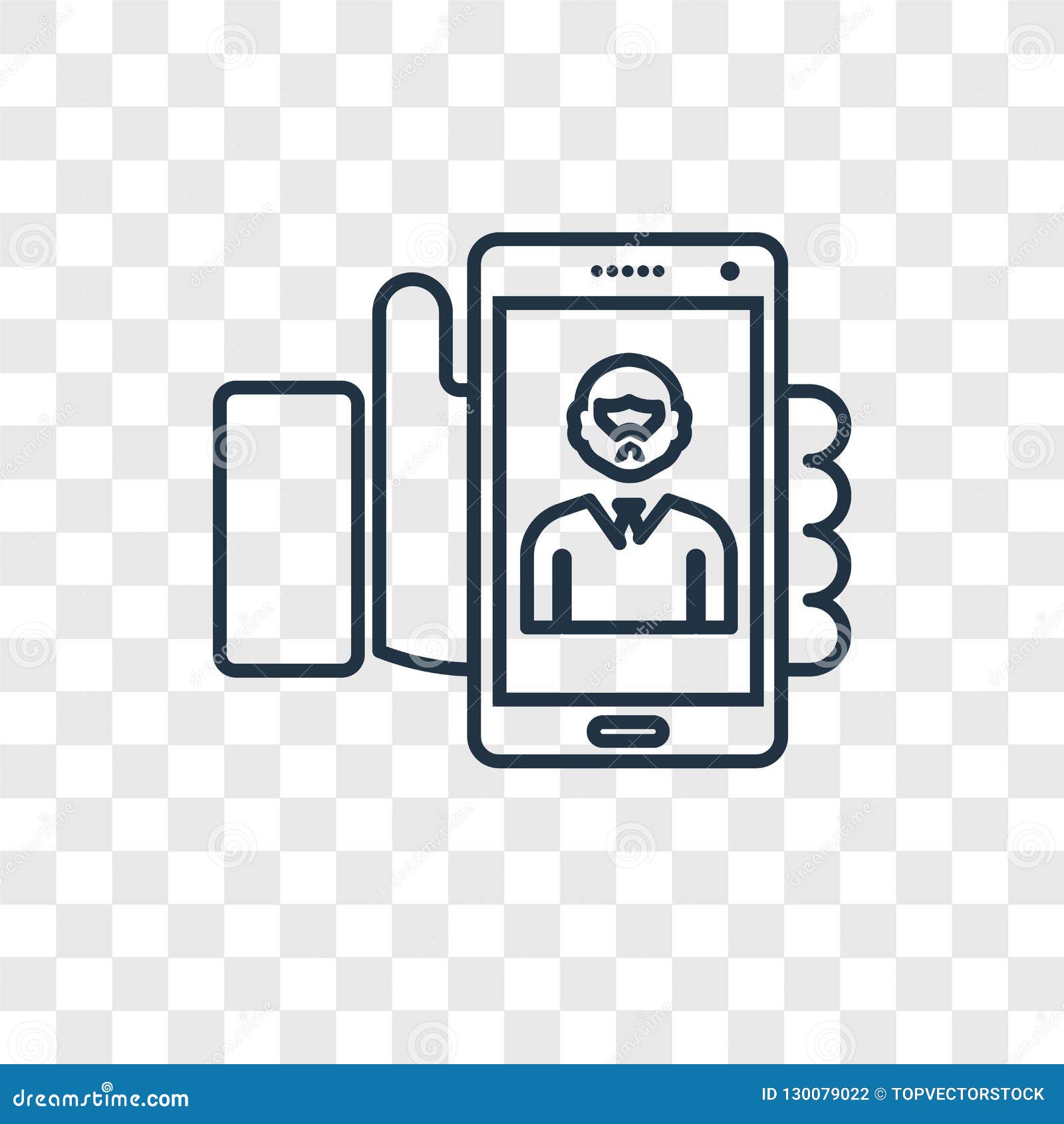 Selfie Concept Vector Linear Icon Isolated on Transparent Background ...