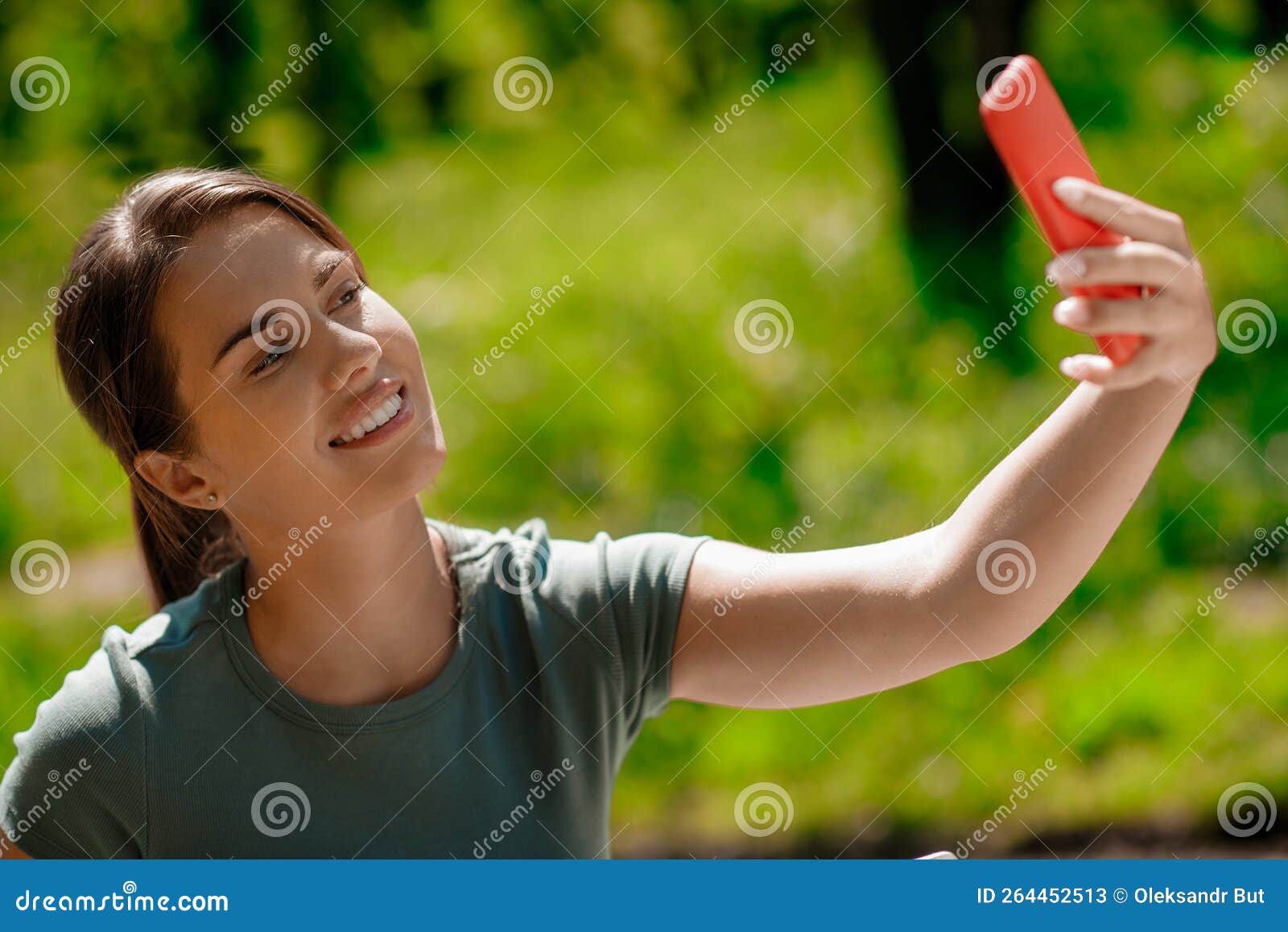 Cute Young Woman Making Selfie and Smiling Stock Image - Image of ...