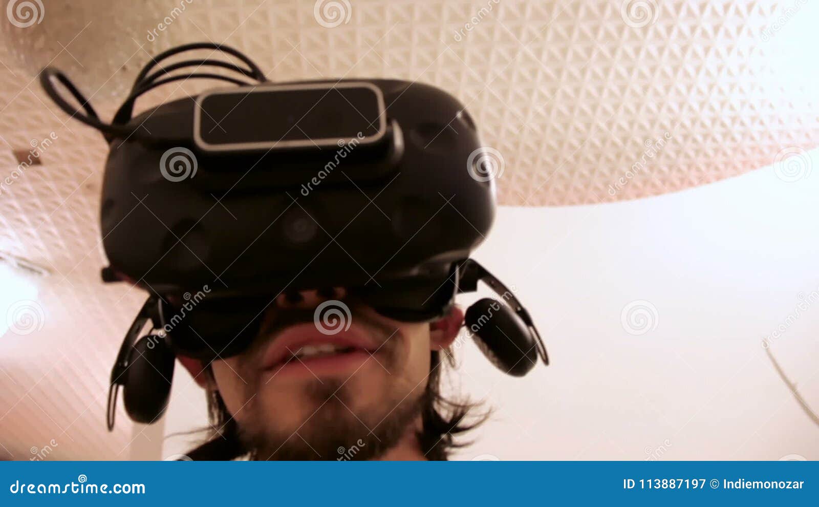 Selfie in 3D Virtual Reality Glasses. View from Above, and Then Camera ...