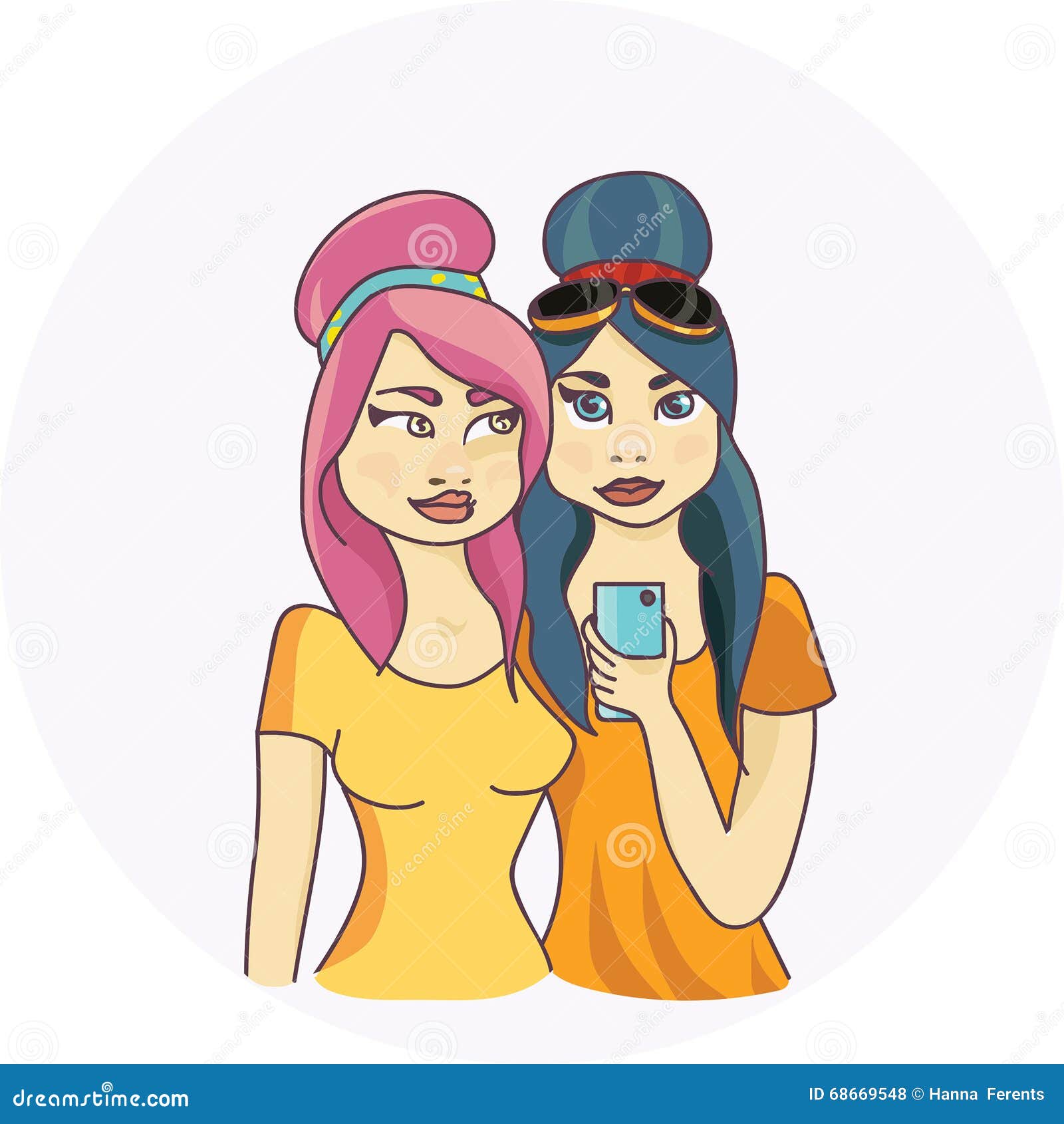 Selfie Girls Stock Illustration Illustration Of Lifestyles 68669548